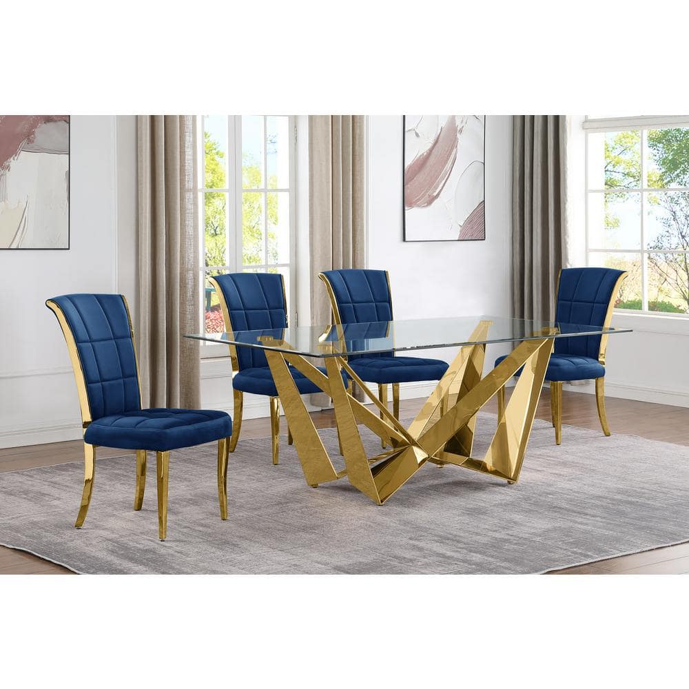 Navy gold dining chairs store