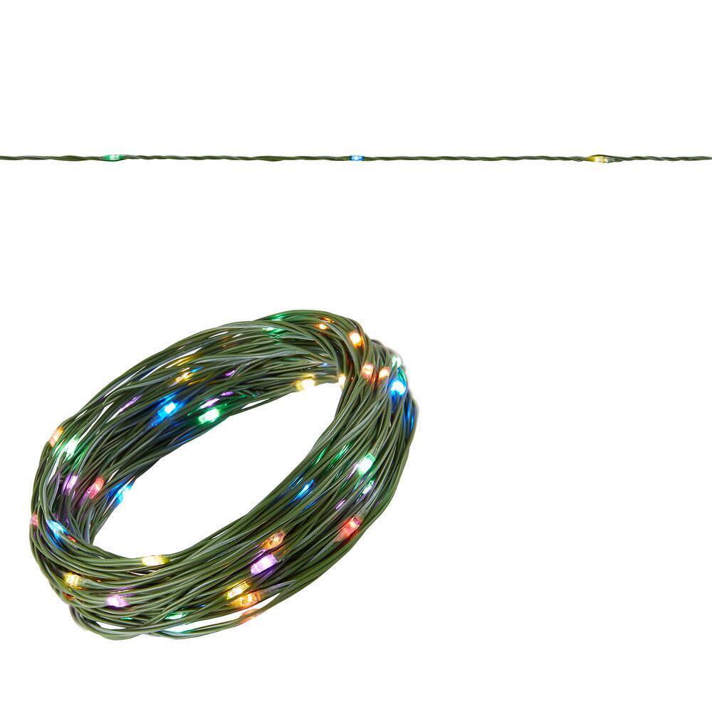 Home Accents Holiday 55 ft. 150-Light LED Multi Micro Dot 3-Function ...