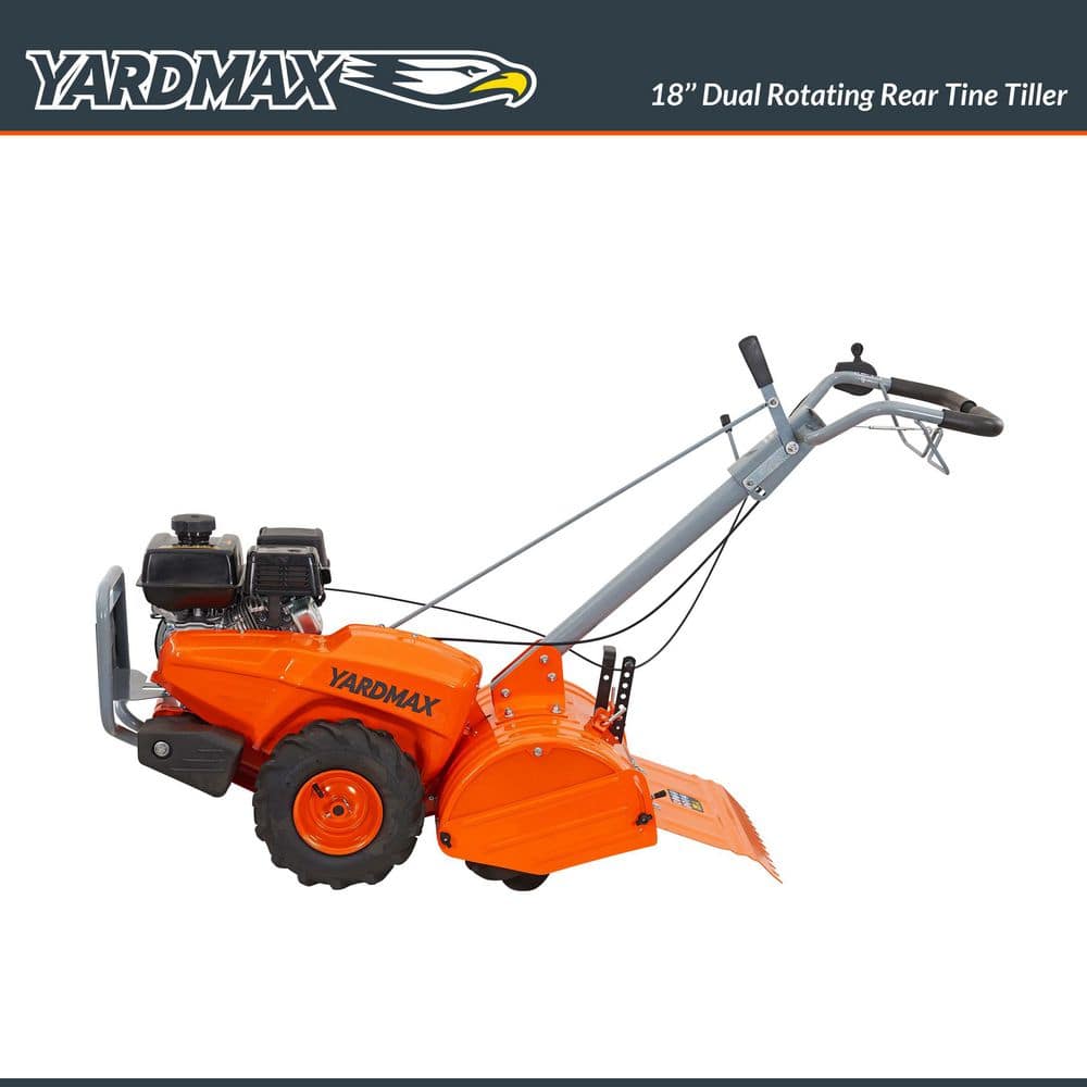 YARDMAX YT4565 Dual Rotating Rear Tine Tiller 209 cc 18 in. YT4565 ...