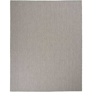 Nourison Courtyard Ivory/Aqua 6 ft. x 6 ft. Solid Geometric ...