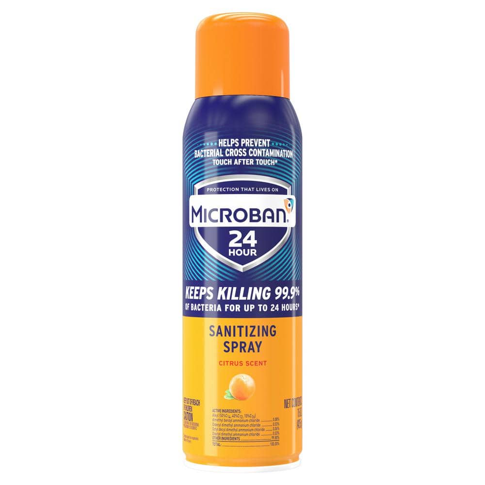 Microban 15 oz. Citrus Scent 24 Hour Sanitizing Aerosol Spray ...