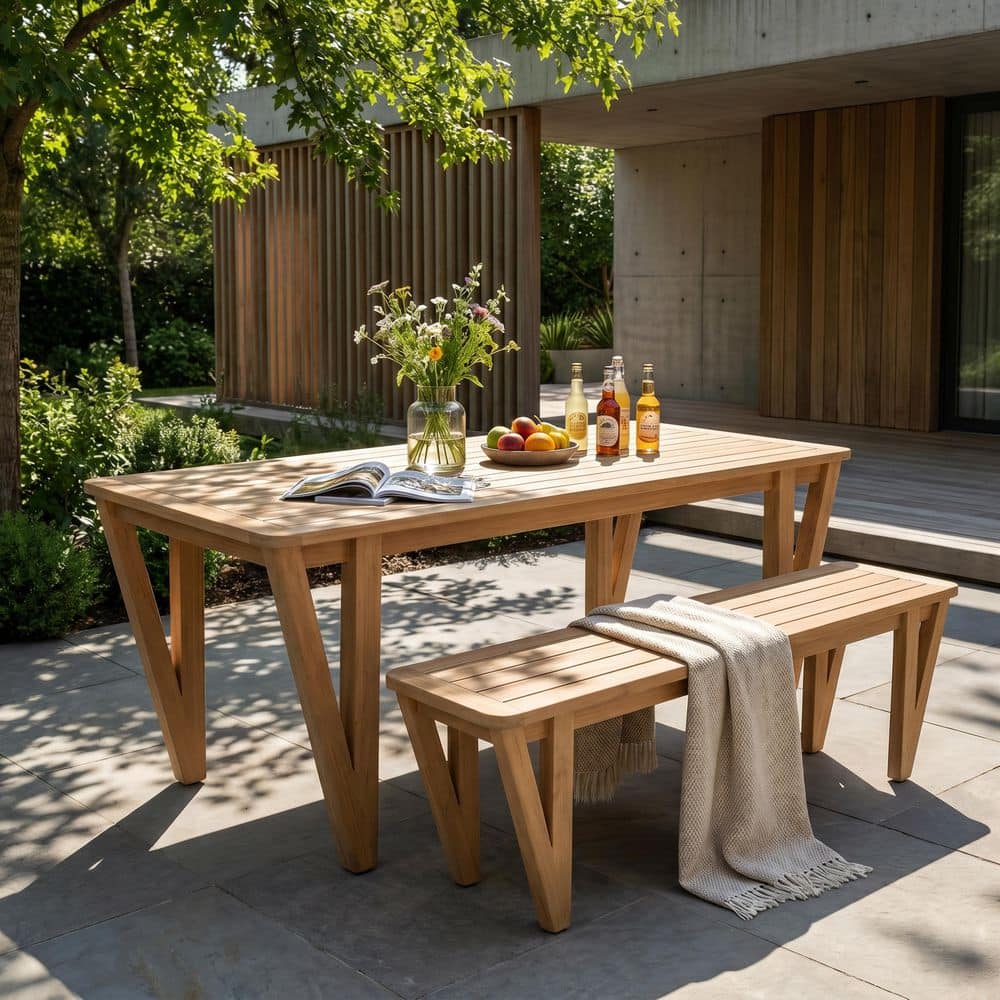 CHRISTOPHER KNIGHT HOME Renovar 2-Piece Light Teak Rectangular Acacia ...