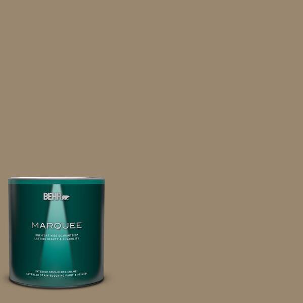 BEHR MARQUEE 1 qt. #710D-5 Mississippi Mud Semi-Gloss Enamel Interior ...