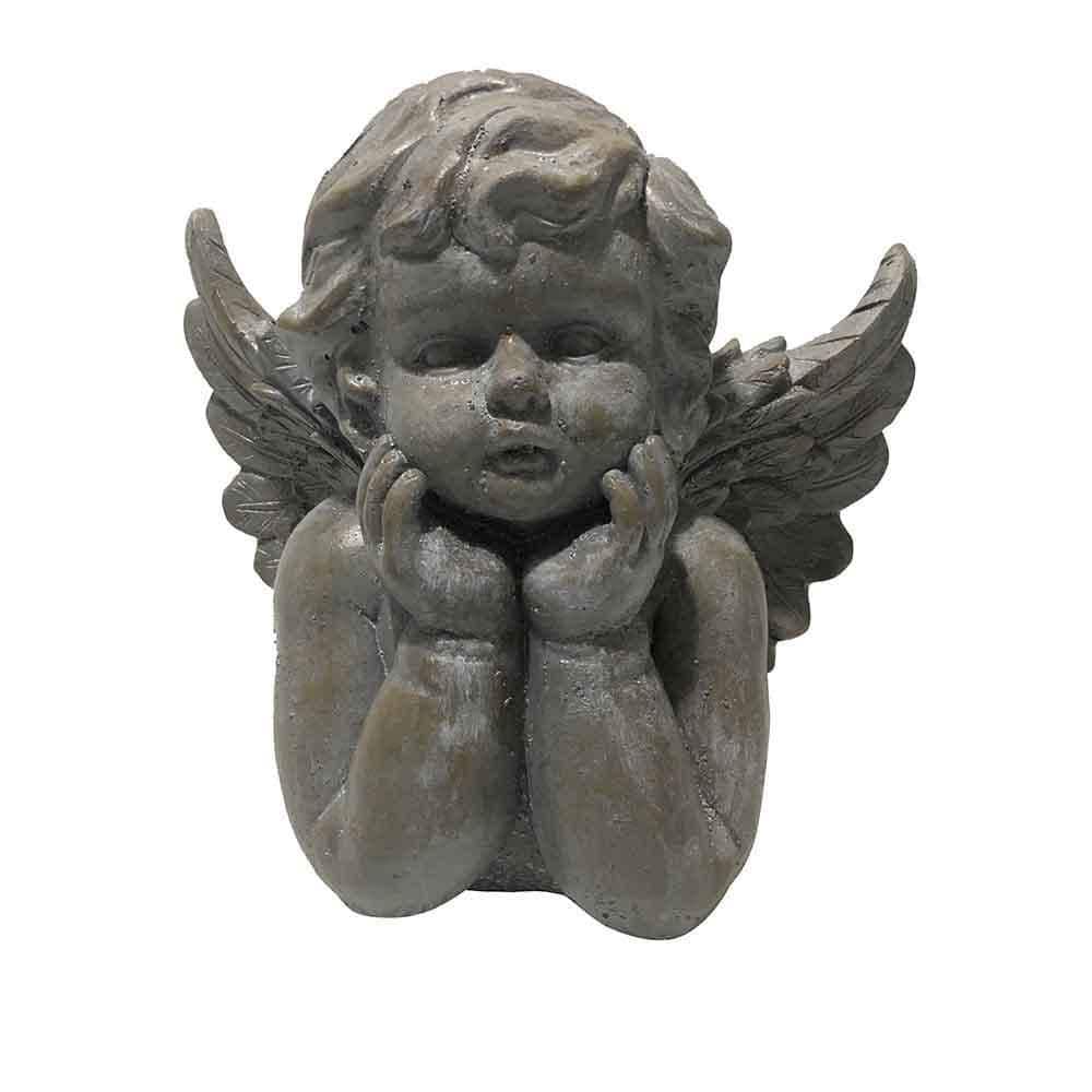 Grey Polyresin Thinking Angel Bust Statue 12 in. H FB22918 - The Home Depot
