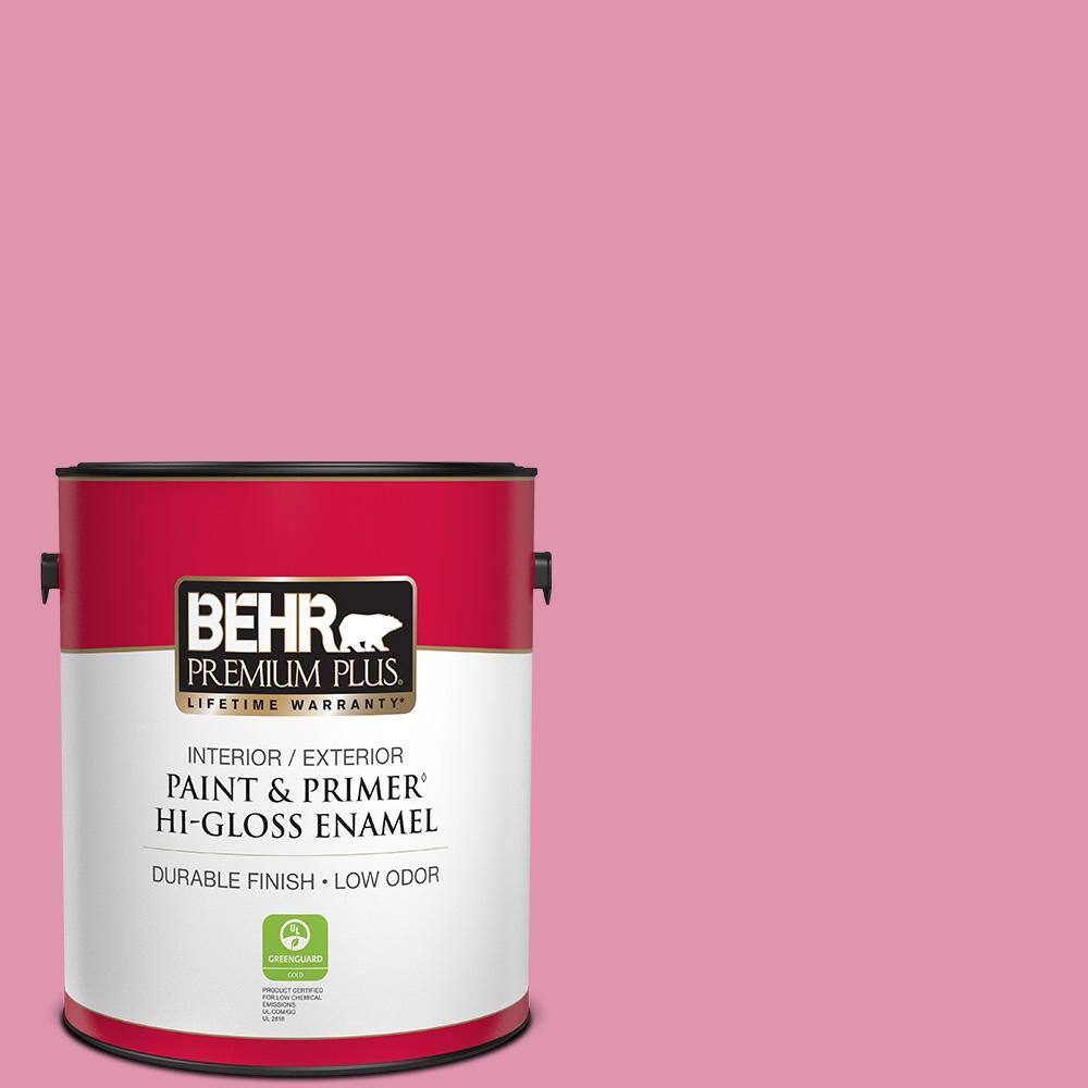 BEHR PREMIUM PLUS 1 gal. #P130-4 Its a Girl Hi-Gloss Enamel Interior ...
