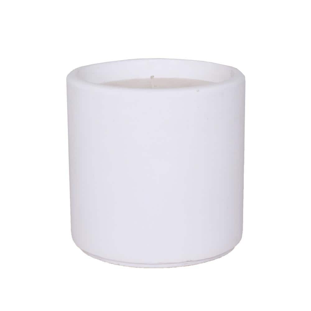 MPG (Set of 2) Smooth Cement Cylinder Citronella Candle in Matte White ...