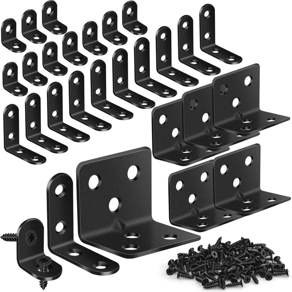 KIWDZFU L Brackets for Shelves Heavy Duty Metal Corner Braces 3 Sizes ...