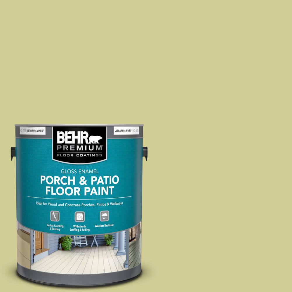 BEHR PREMIUM 1 gal. #M340-4 Wasabi Gloss Enamel Interior/Exterior Porch ...