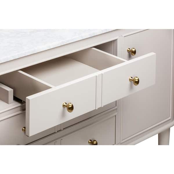 Home Decorators Collection Collette 60 in. Double Sink Greige Bath ...