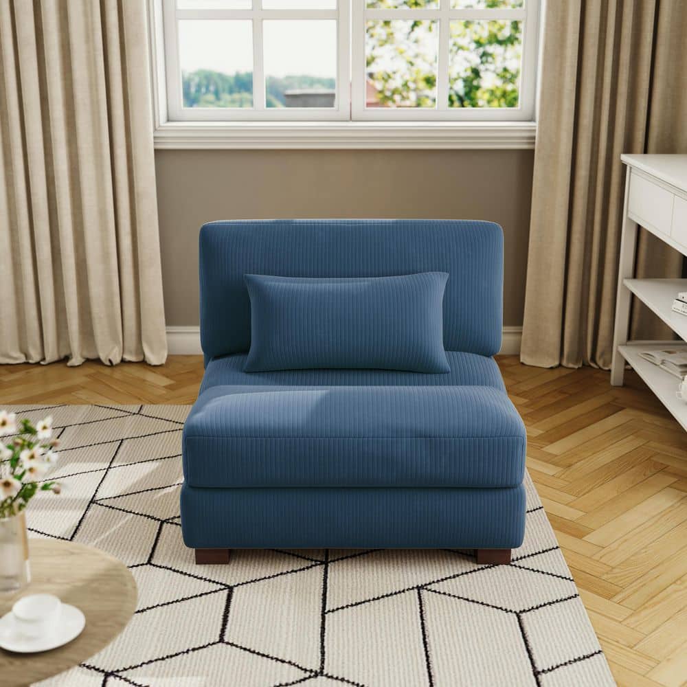 Reviews for Uixe 38 in. Armless Corduroy Rectangle Sectional Center 1 ...