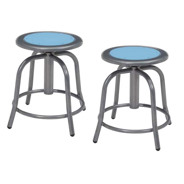 National Public Seating 18 in. to 25 in. Height Blueberry Seat and Grey ...