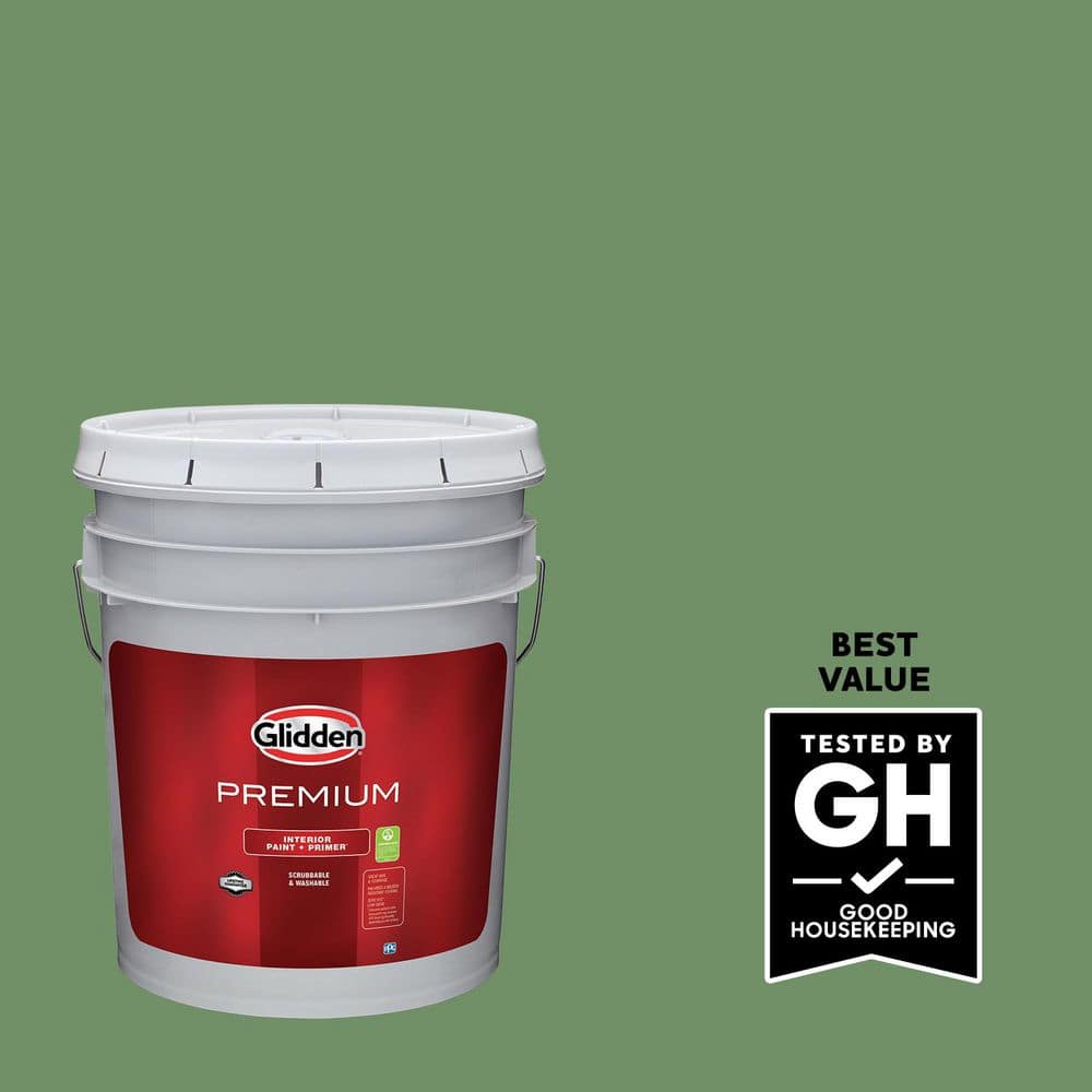 Glidden Premium 5 gal. PPG1130-6 Moss Ring Semi-Gloss Interior Latex ...
