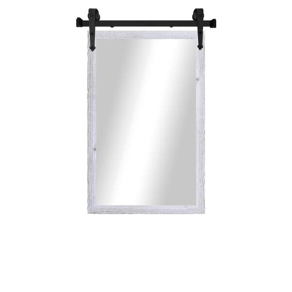 Rayne Mirrors (33 in. W x 50 in. H) Distressed White Modern Rustic ...