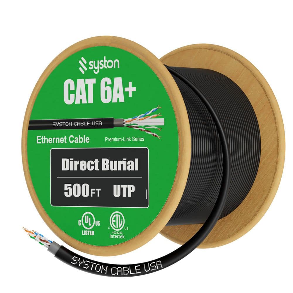 Syston Cable Technology 500 ft. Cat 6A+ Direct Burial Ethernet Network ...