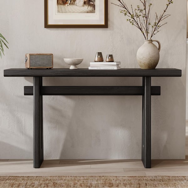 Harper & Bright Designs Architectural Design 59.2 in. Black Rectangle ...