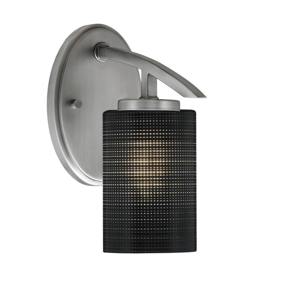 Siena 1-Light Graphite Downlight Wall Sconce with Black Matrix Glass ...