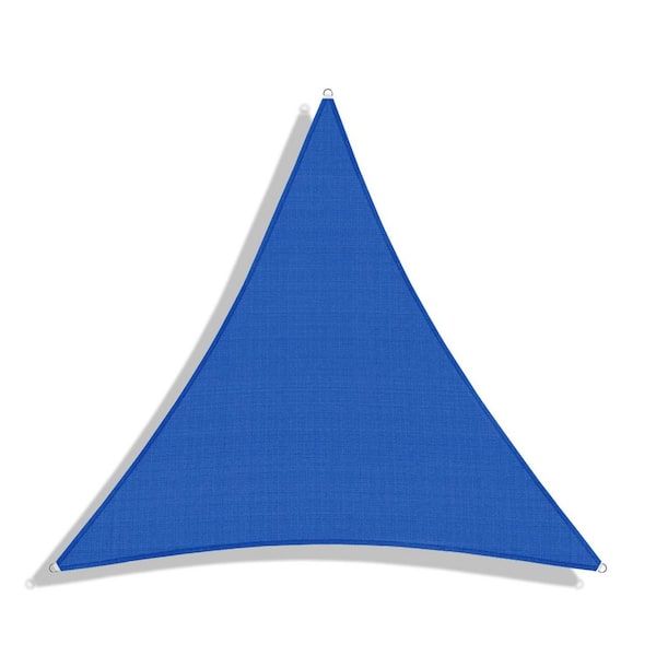 ECOOPTS 16 ft. x 16 ft. x 16 ft. HDPE Sun Shade Sail Triangle Canopy ...