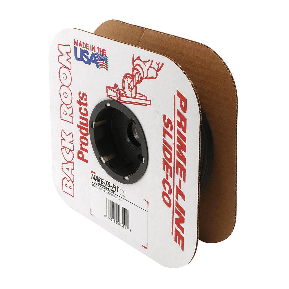 Prime-Line Screen Retainer Spline, 0.175 in. (11/64 in.), Black, 1 Roll ...