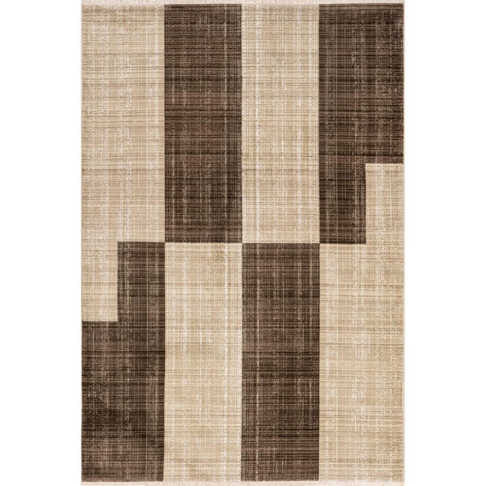 RUGS USA Lauren Liess Cedarwood Fringed Brown Doormat 3 ft. x 5 ft ...