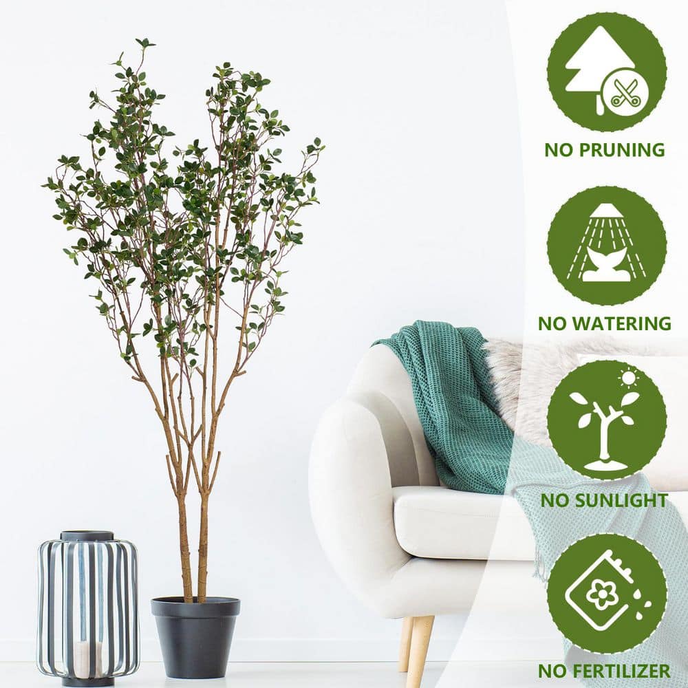 GOGEXX 63 in. UV-Resistant Artificial Tropical Plant with Double Stems ...