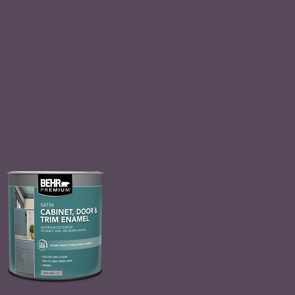 BEHR PREMIUM 1 qt. #M100-7 Deep Merlot Satin Enamel Interior/Exterior ...