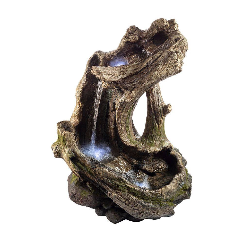 Reviews for Alpine Corporation 41 in. Tall Outdoor Tiered Log Water ...