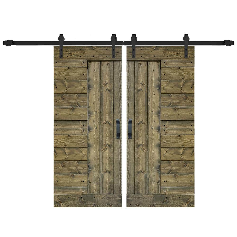 ISLIFE L Series 72 in. x 84 in. Aged Barrel Finished Solid Wood Double ...