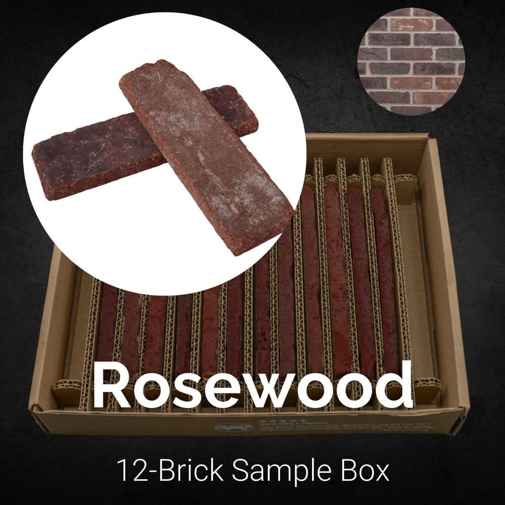 Old Mill Brick Sample Box Rosewood Thin Brick 7.625 in. x 2.25 in. x 0. ...