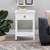 MAYKOOSH White, 1-Drawer Wooden End Table with Storage Shelf Nightstand ...
