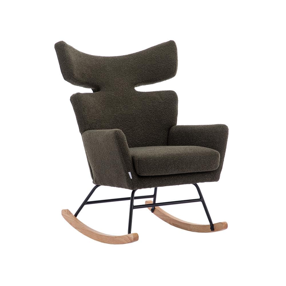 HOMEFUN Modern Upholstered Fishtail Dark Green Fabric Padded Seat ...