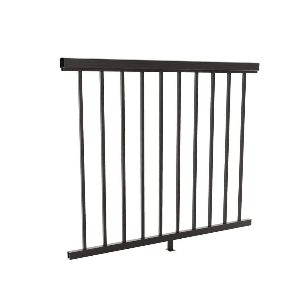 PEAK Aluminum Railing 42 in H x 4 ft. W Matte Black Aluminum Pre ...