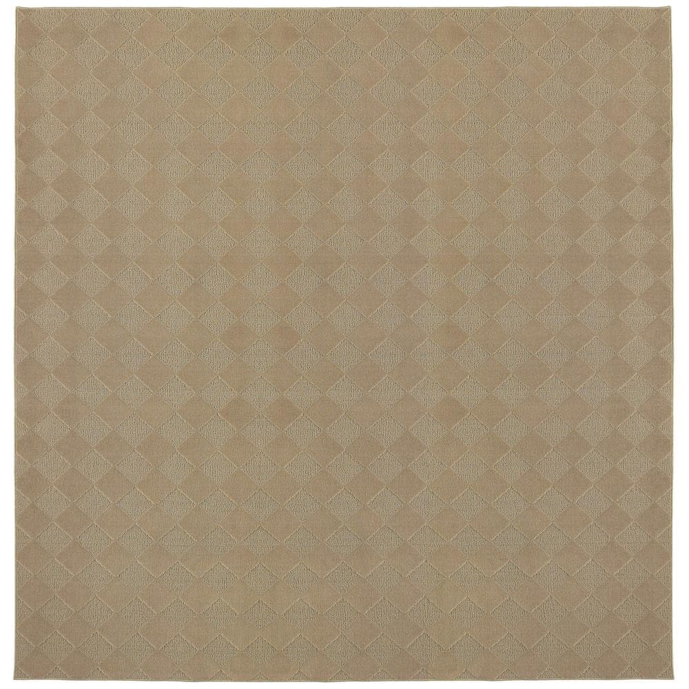 Garland Rug Diamond Tan 12 ft. x 12 ft. Area Rug CL020N14414401 - The ...