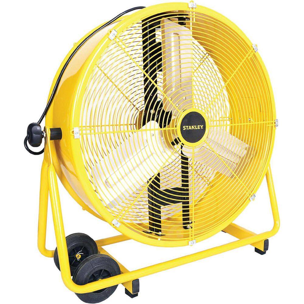 WOCK 24 in. BLDC Drive Drum Fan in Yellow with Variable Speeds, High ...