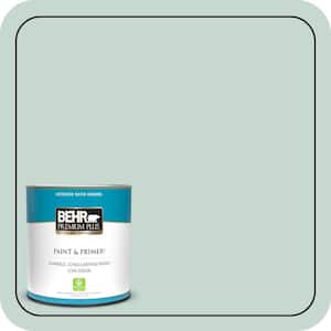 BEHR PREMIUM PLUS 1 qt. #480E-2 Tide Pools Satin Enamel Exterior Paint ...