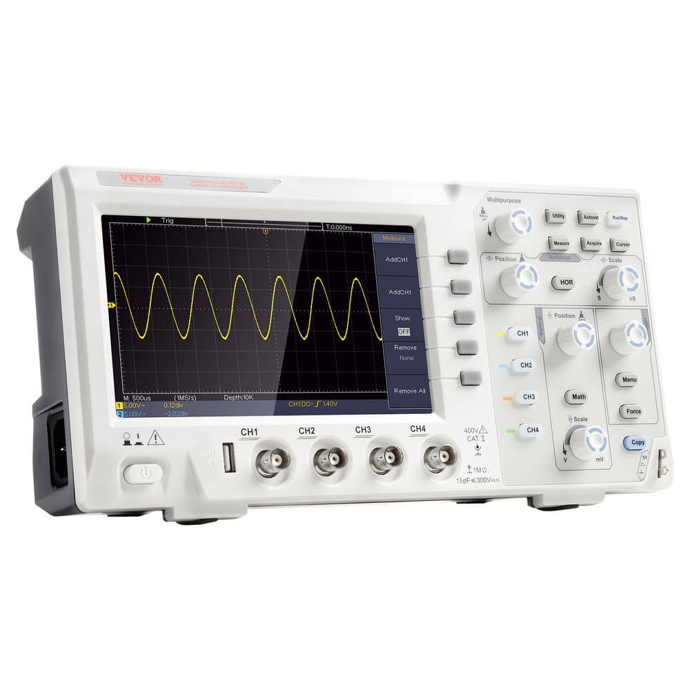 VEVOR Digital Oscilloscope 1GS/S Sampling Rate 100MHZ Bandwidth ...