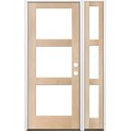 Krosswood Doors 42 in. x 96 in. Modern Hemlock Left-Hand/Inswing 3-Lite ...