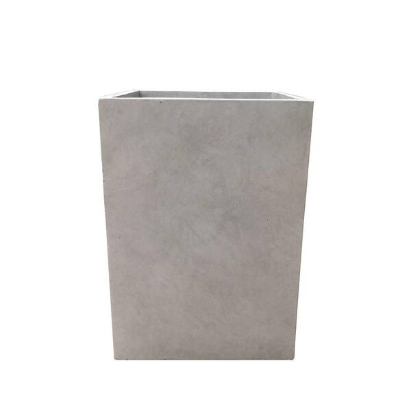 KANTE 18.5"H Weathered Tall Rectangular Concrete Planter with Drainage ...