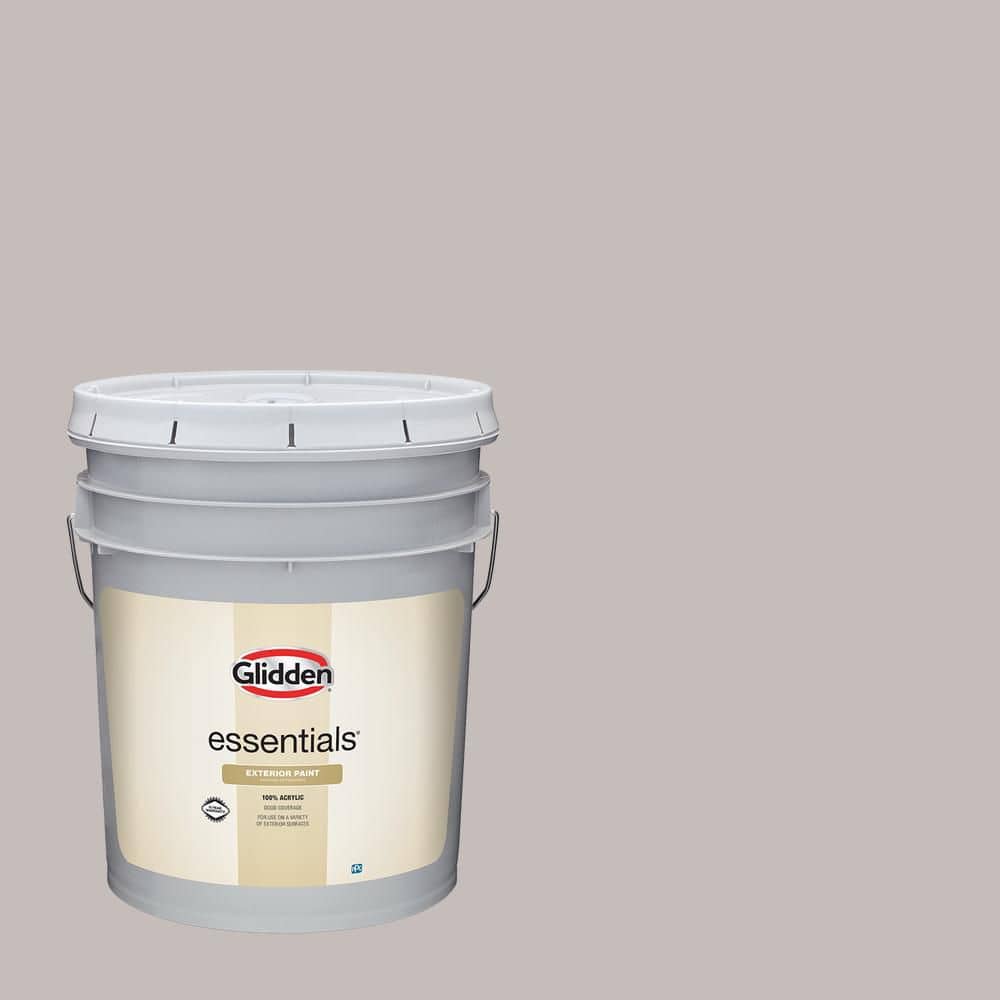 Glidden Essentials 5 gal. PPG1004-3 Hush Satin Exterior Paint PPG1004 ...