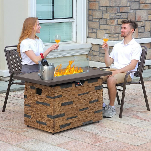43 Inch Gas Fire Table Outvita 43" Gas Fire Pit Table - 50,000 BTU ...