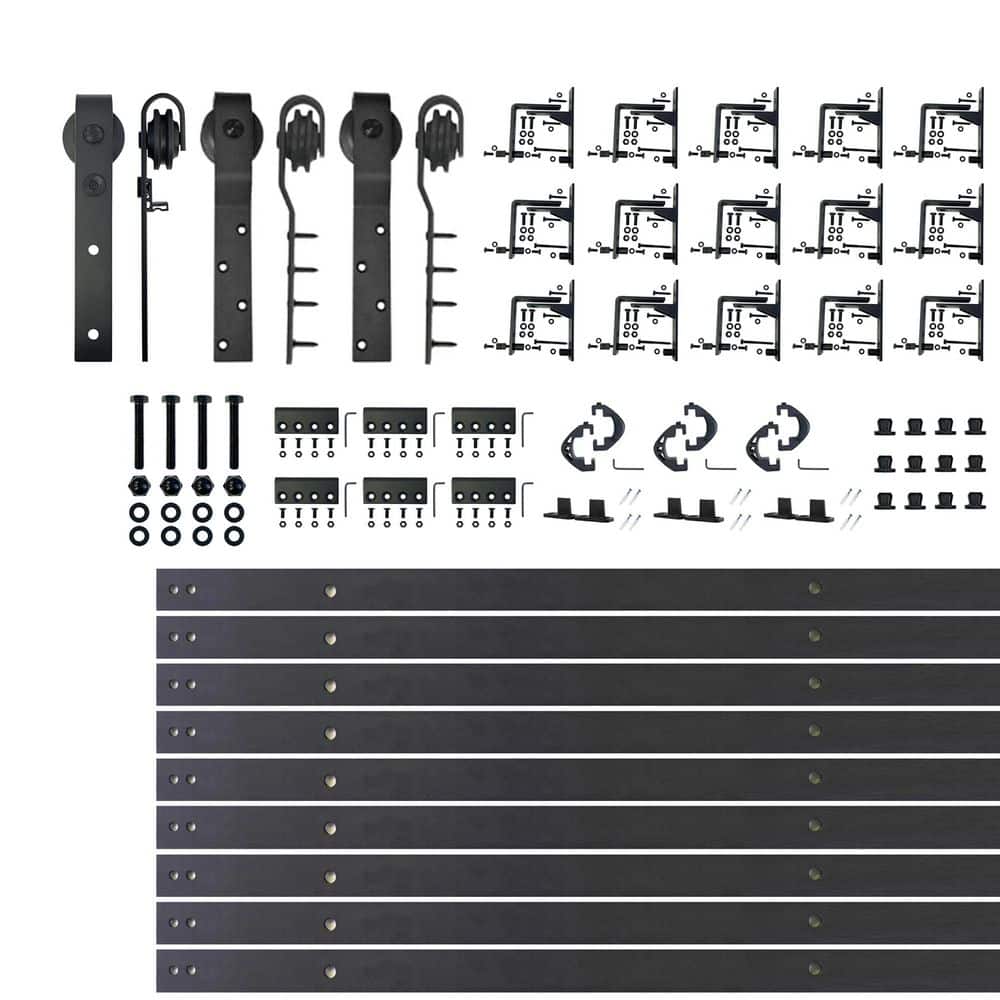 HOMACER 18 ft./216 in. Black Rustic Inverted Bent Triple Track Bypass ...
