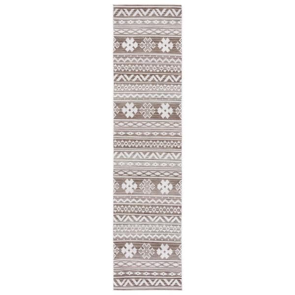SAFAVIEH Havana Light Brown/Ivory 2 ft. x 9 ft. Tribal Aztec Indoor ...