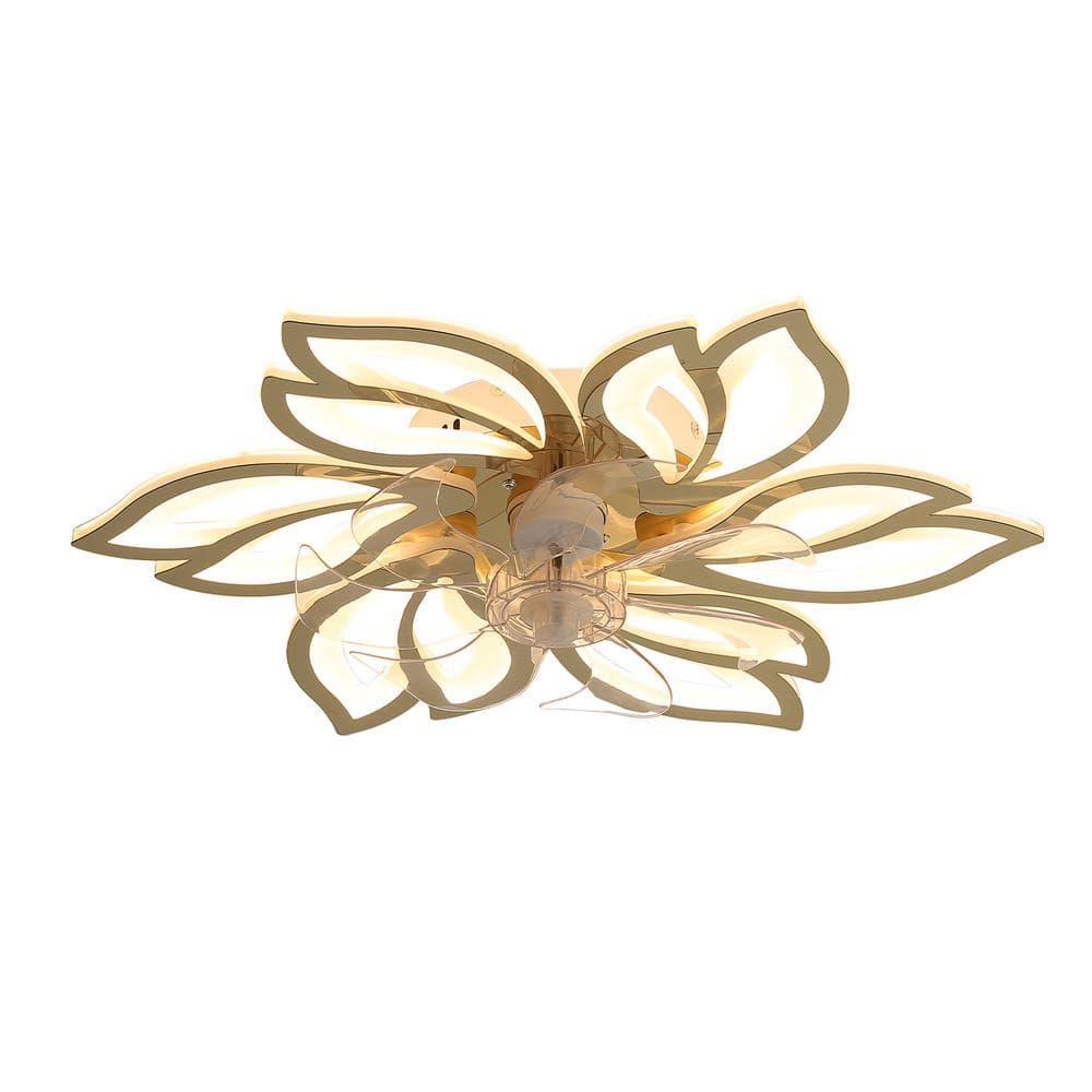 PUDO 26 in. Yellow Color-Changing Integrated LED Indoor Flush Mount ...