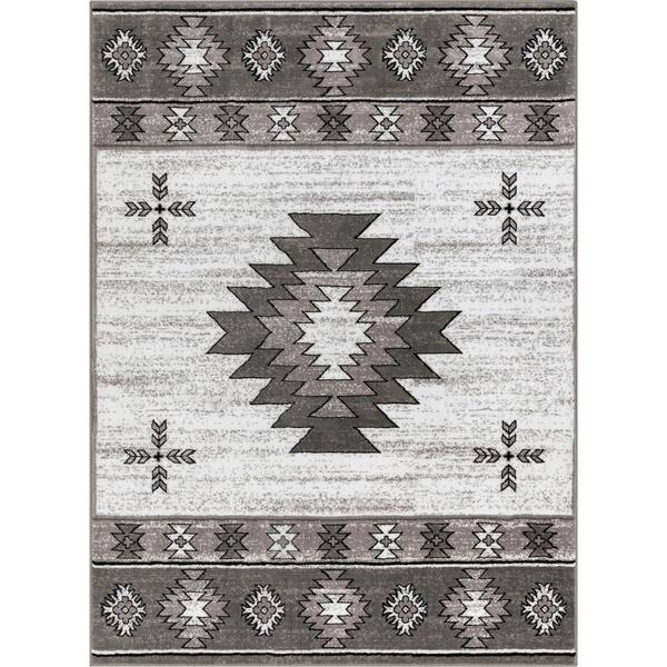 Well Woven Grey 7 ft. 10 in. x 9 ft. 10 in. Dulcet Rodrigo Southwestern ...