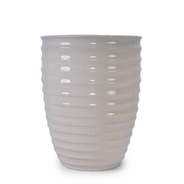 Modern Milk White Ceramic Flowerpot, Planter for Patio, Garden ...