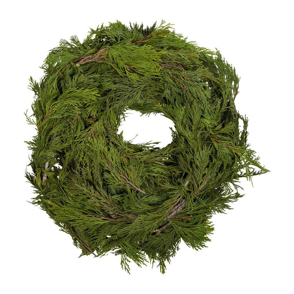 METROLINA GREENHOUSES 25 ft. Fresh Cut Live Cedar Garland (1-Pack) 5330 ...