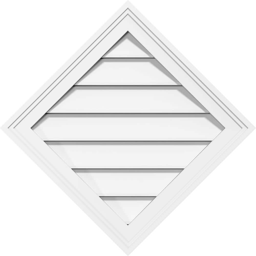 Ekena Millwork 20" x 20" Diamond Surface Mount PVC Gable Vent ...