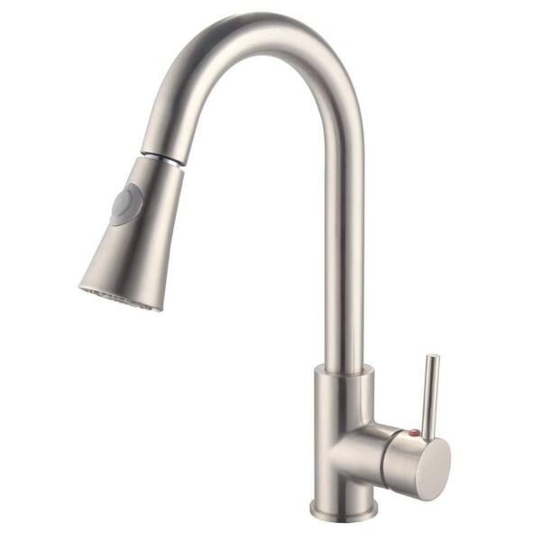 GIVING TREE Single Handle Pull-Down Sprayer Kitchen Faucet with Power ...