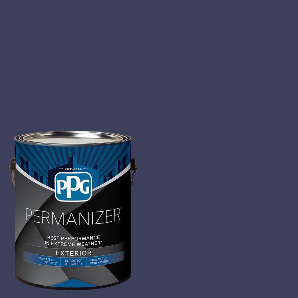 PERMANIZER 1 gal. PPG1165-7 Victory Blue Semi-Gloss Exterior Paint ...