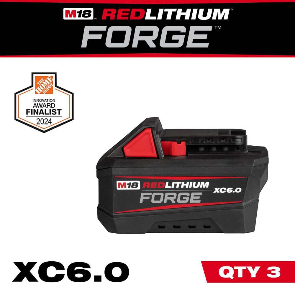 Milwaukee M18 18V Lithium-Ion REDLITHIUM FORGE 6.0 Ah Battery Pack (3 ...