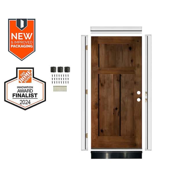 Krosswood Doors 36in.x80in. Rustic KnottyAlder 3-Panel LH Provincial ...
